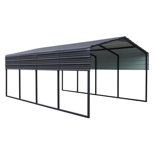 SHANRUGUOJI Outdoor Carport, Heavy Duty Carport Canopy With Galvanized Steel Roof And Frame ...